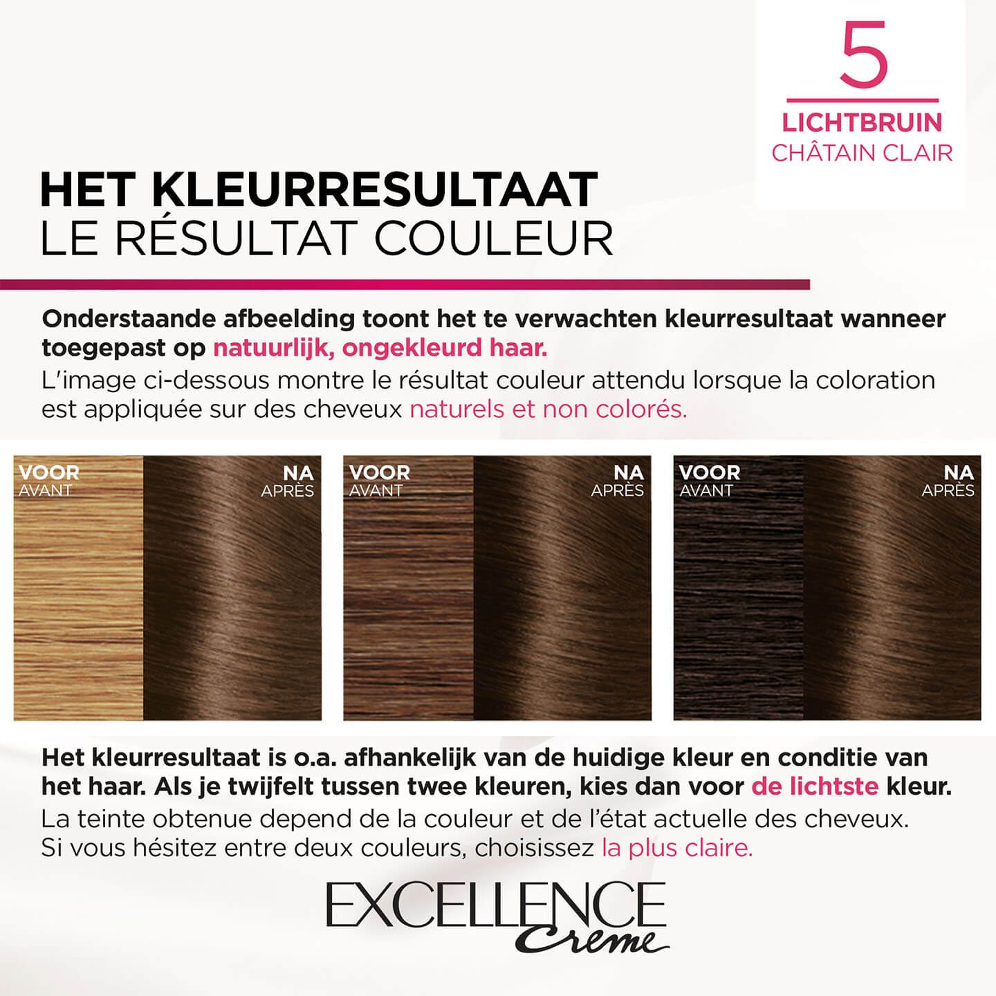 Coloration Triple Soin Excellence 5 Châtain Clair | L'Oréal Paris