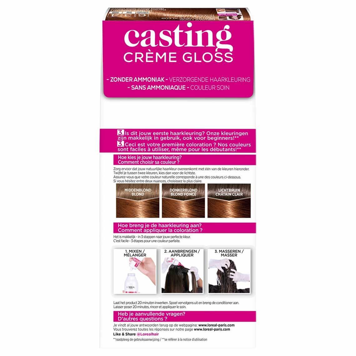 Coloration Semi-Permanente Sans Ammoniaque Casting Crème Gloss 634 ...