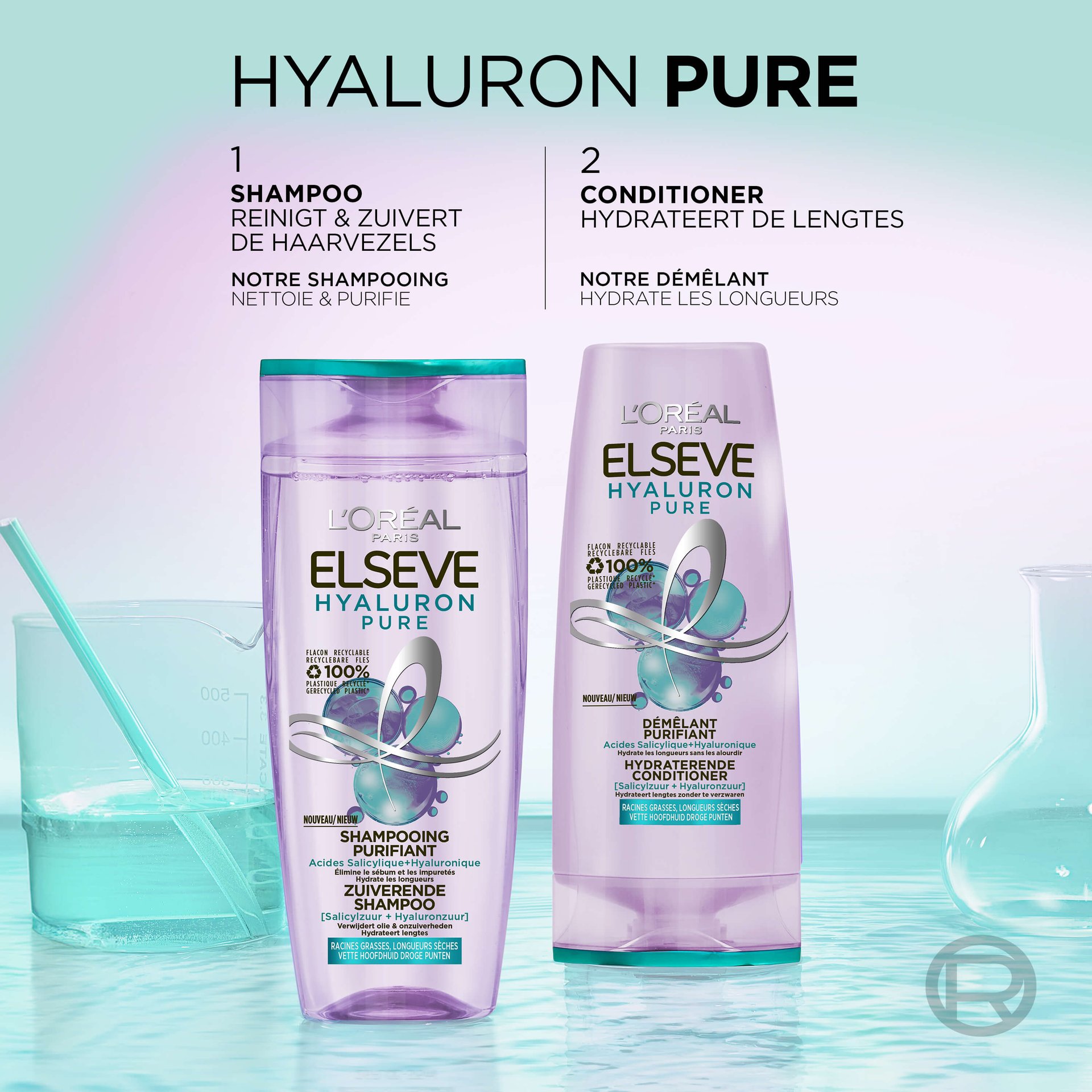 L'Oréal Paris Elseve Hyaluron Pure Démêlant purifiant - pour des ...