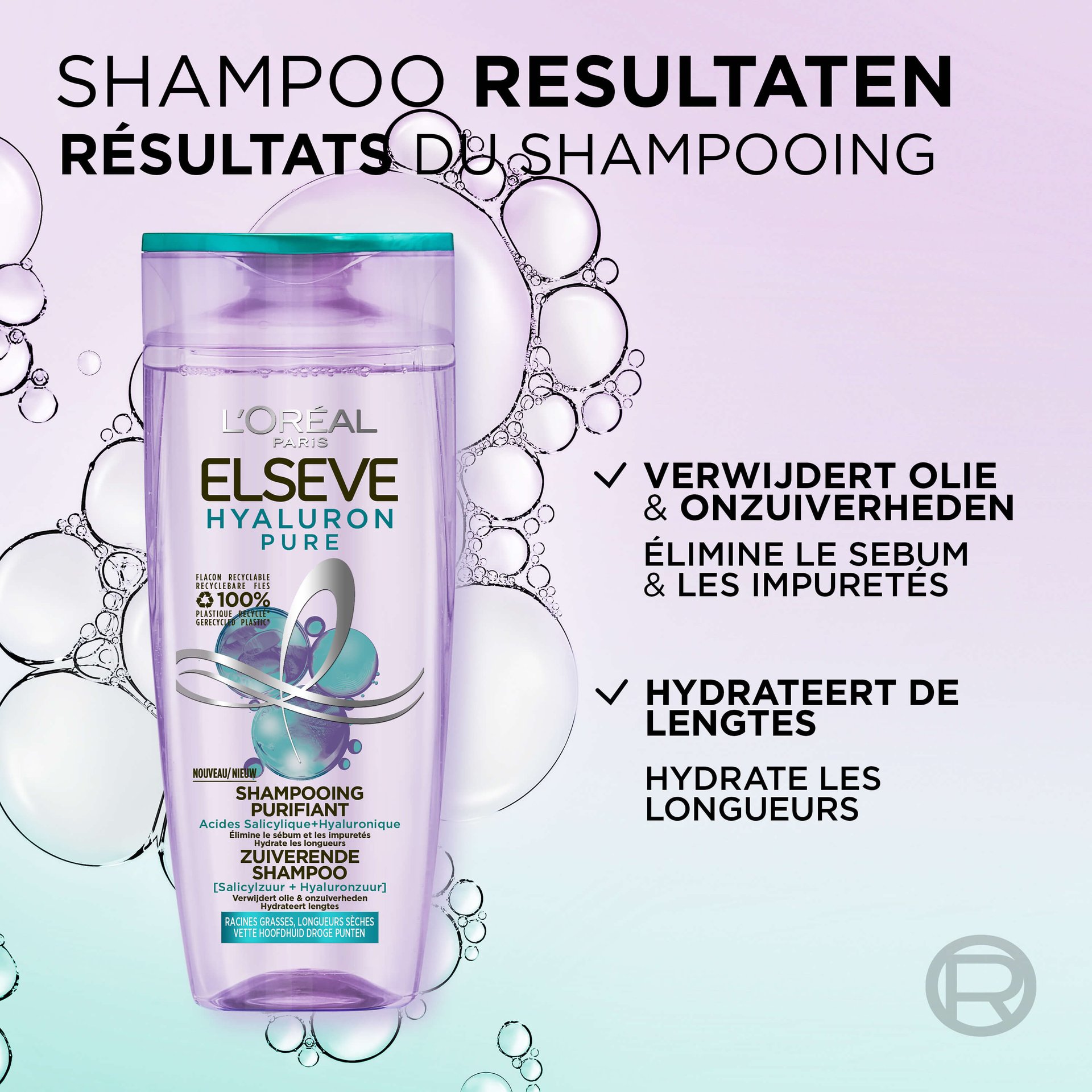 L'Oréal Paris Elseve Hyaluron Pure Shampooing Purifiant - pour des ...